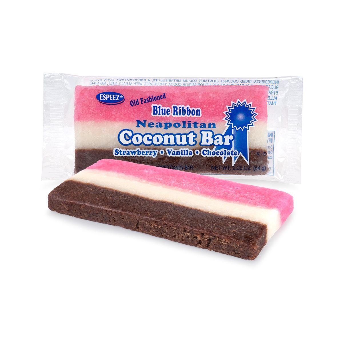 Blue Ribbon Neapolitan Coconut Bar - Nostalgic Candy In Dallas - Blooms ...